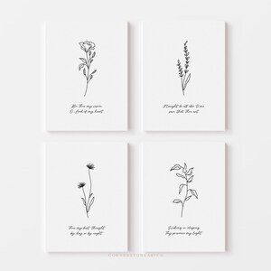 Set of 4 Be Thou My Vision Hymn Lyric Art Print / Hymn Quote ...