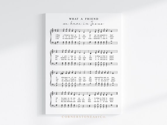 What a Friend We Have in Jesus Hymn Print / Hymn Wall Art / | Etsy
