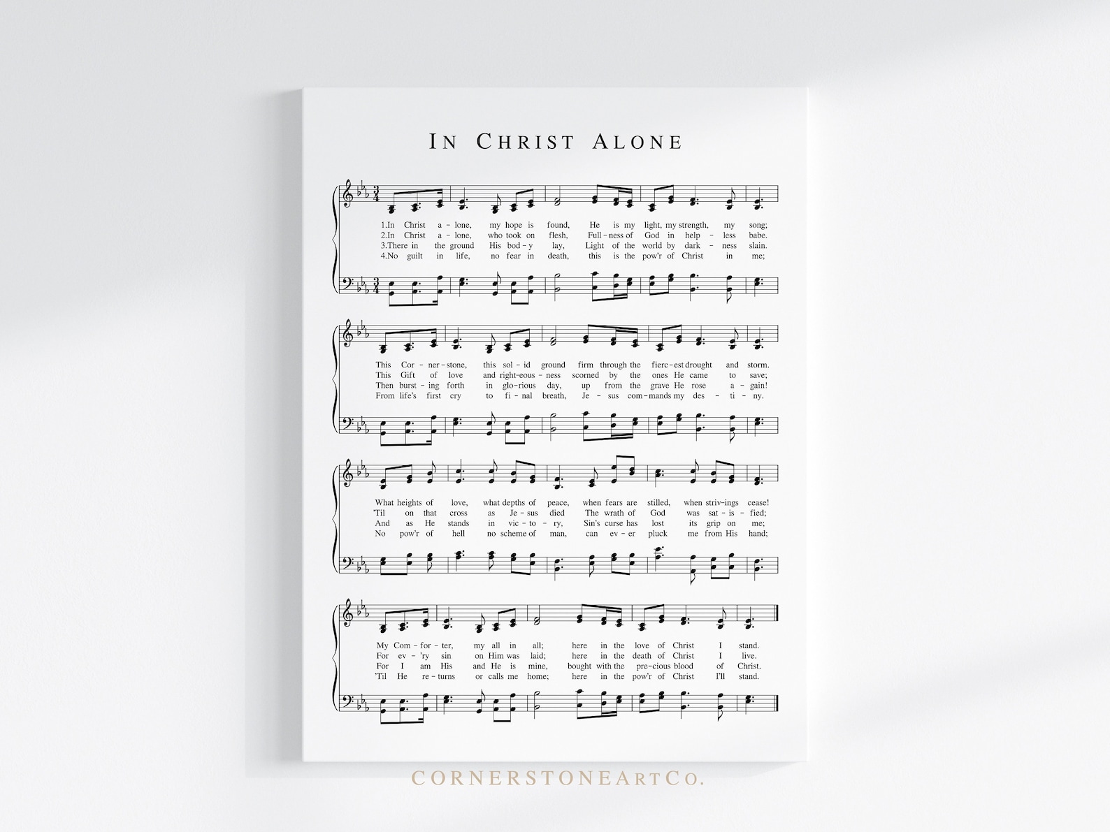 In Christ Alone / Hymn Print / Hymn Wall Art / Hymn Sheet - Etsy