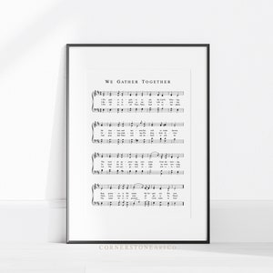 We Gather Together / Hymn Print / Hymn Wall Art / Thanksgiving Hymn ...