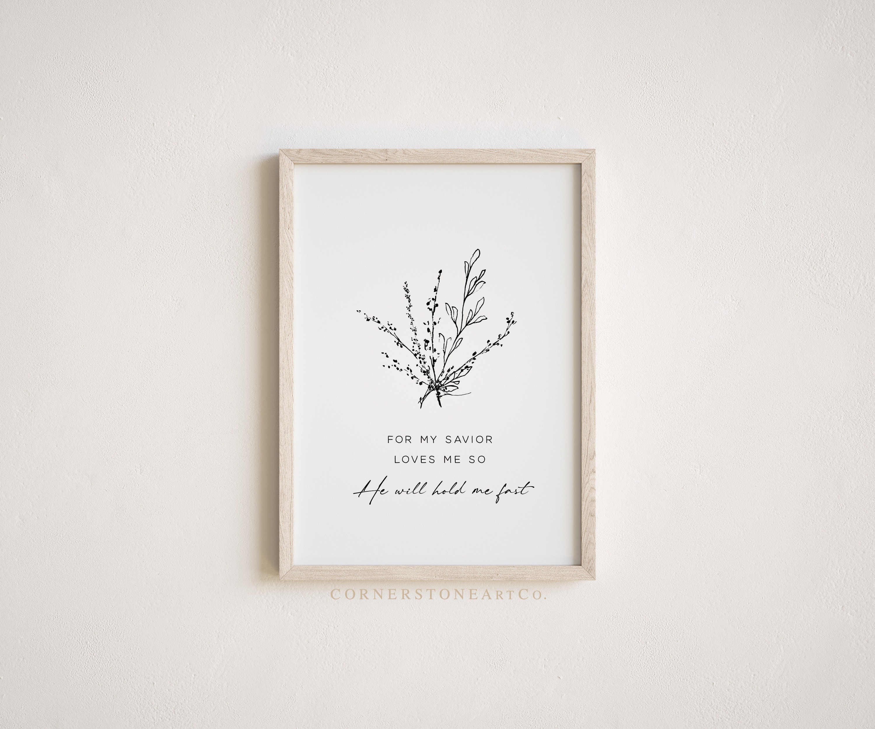 He Will Hold Me Fast / Christian Wall Art / Hymn Quote / Hymn | Etsy
