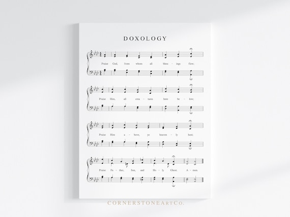 Doxology / Hymn Print / Hymn Wall Art / Hymn Sheet Music / | Etsy