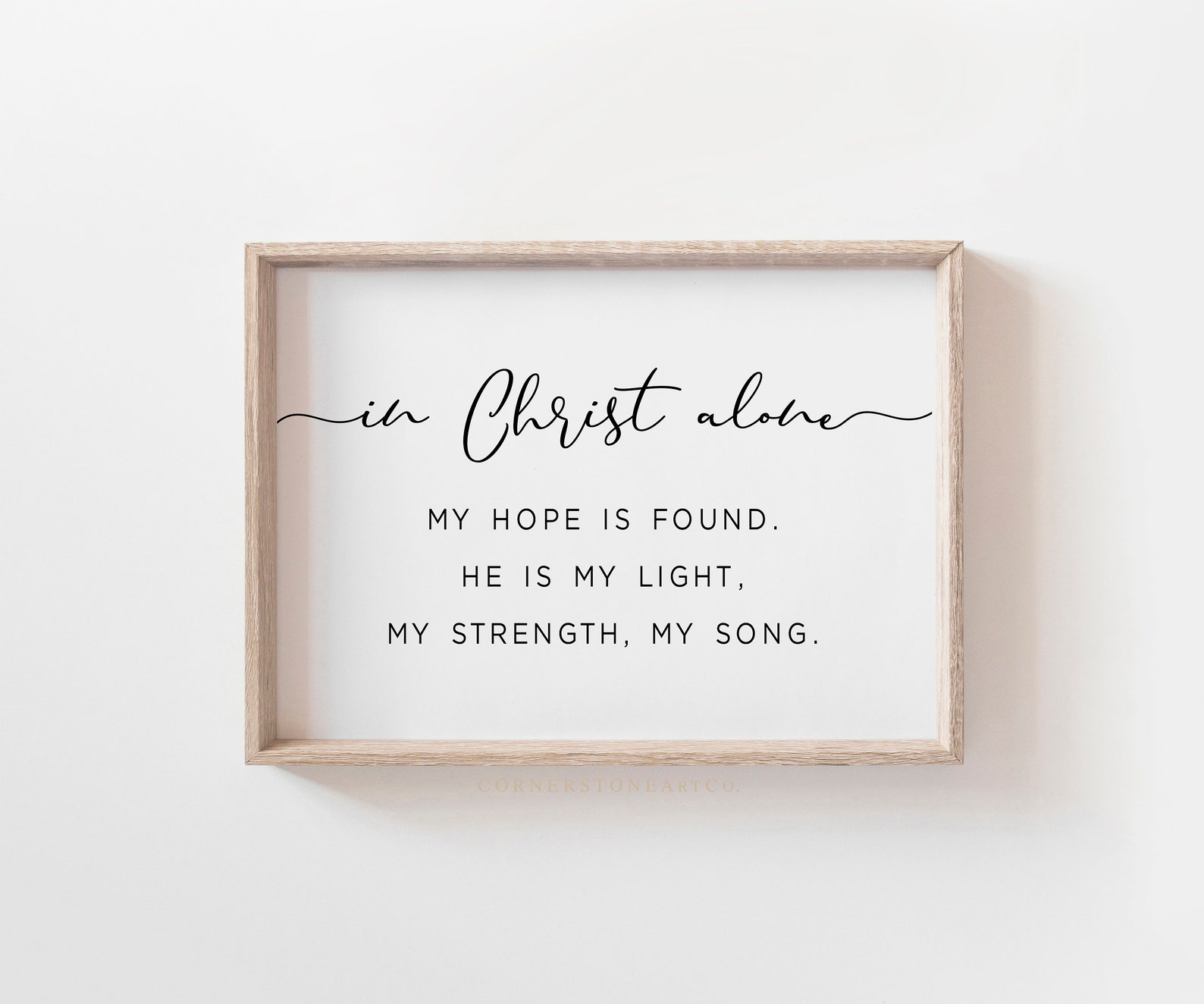 In Christ Alone Wall Art Christian Wall Art Hymn Lyric Art | Etsy