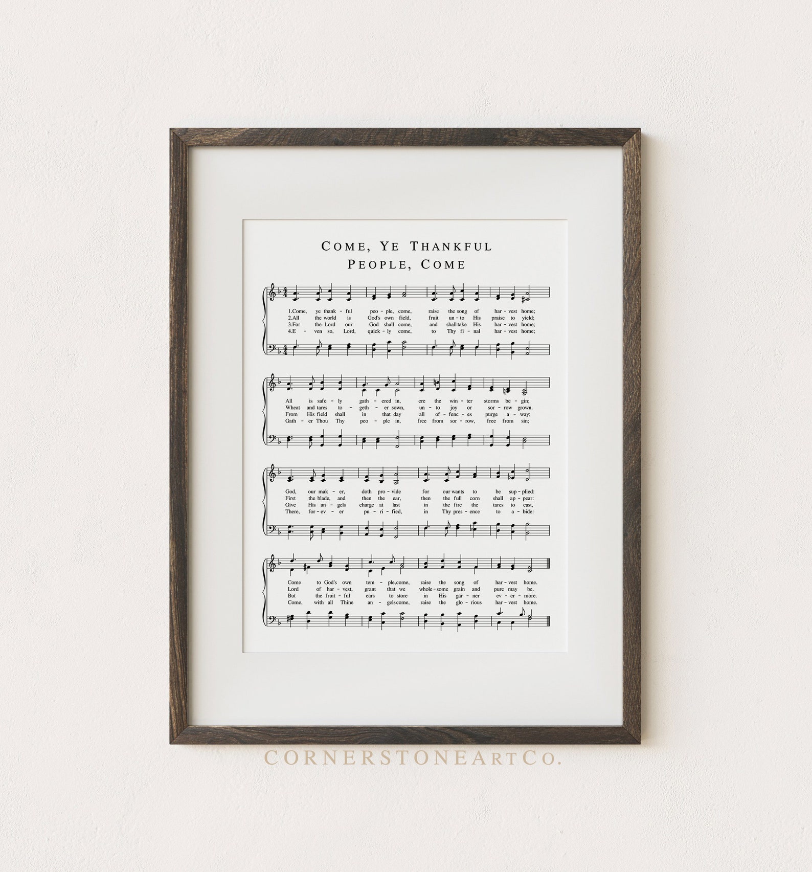 Come,ye Thankful People,come Hymn Print / Hymn Wall Art / Thanksgiving ...