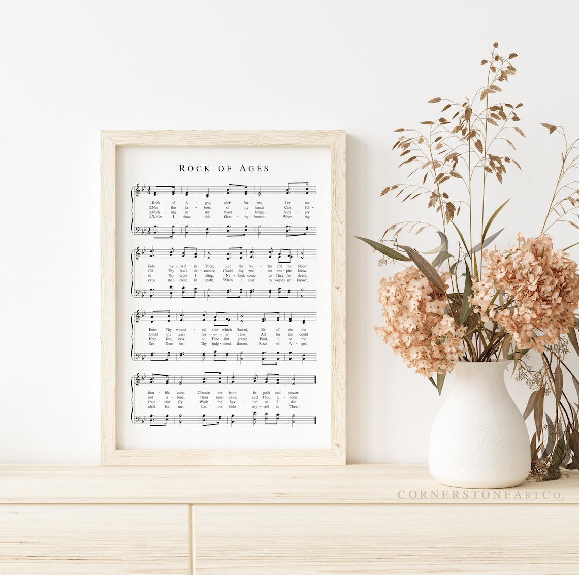 Rock of Ages Hymn Print / Hymn Wall Art / Hymn Sheet Music / - Etsy
