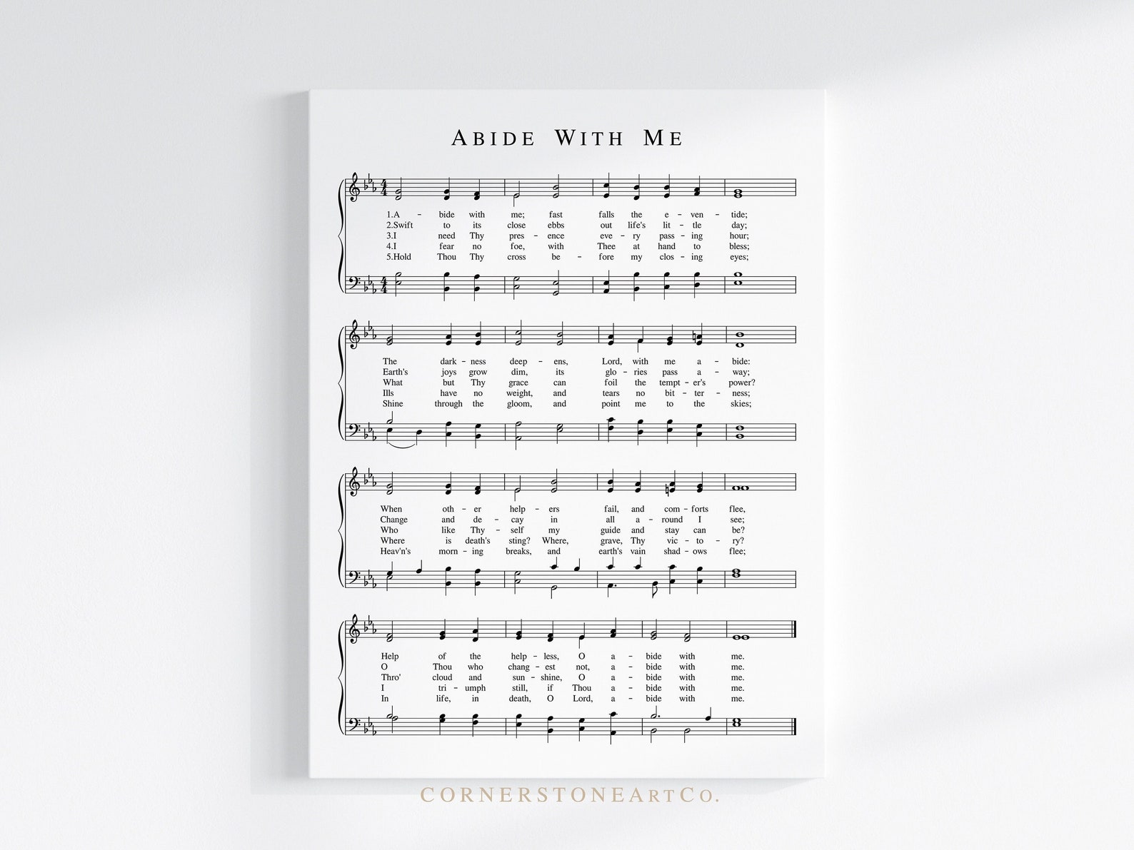 Abide With Me Hymn Print / Hymn Wall Art / Hymn Sheet Music / - Etsy