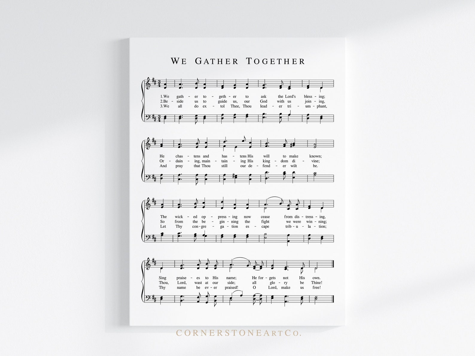 We Gather Together / Hymn Print / Hymn Wall Art / Thanksgiving - Etsy