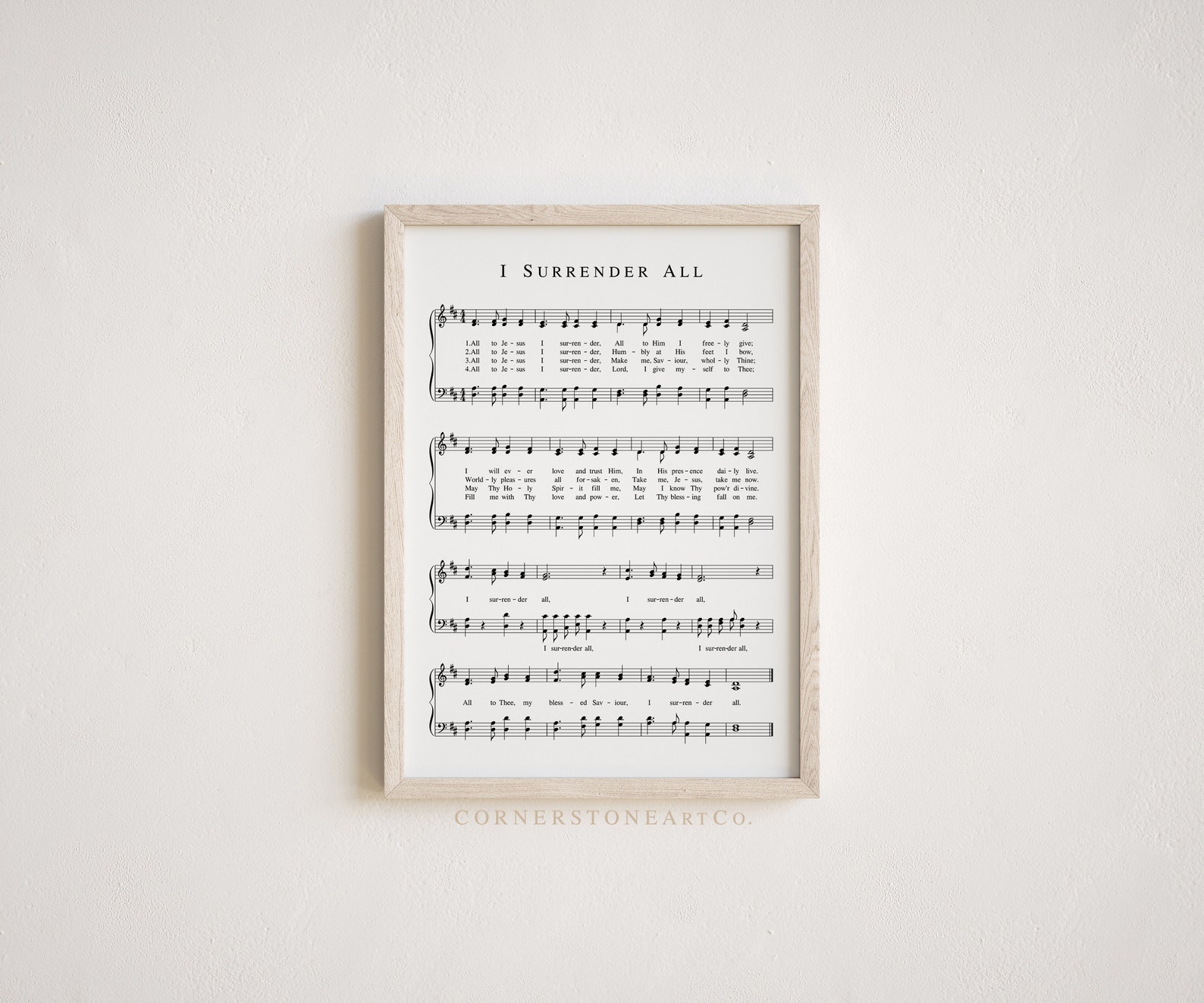 I Surrender All Hymn Print / Hymn Sheet Music / Hymn Prints / - Etsy