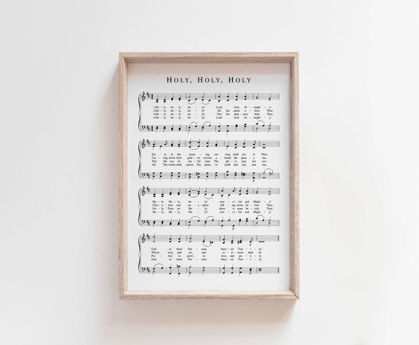Holy Holy Holy Hymn Print / Hymn Wall Art / Hymn Sheet Music | Etsy