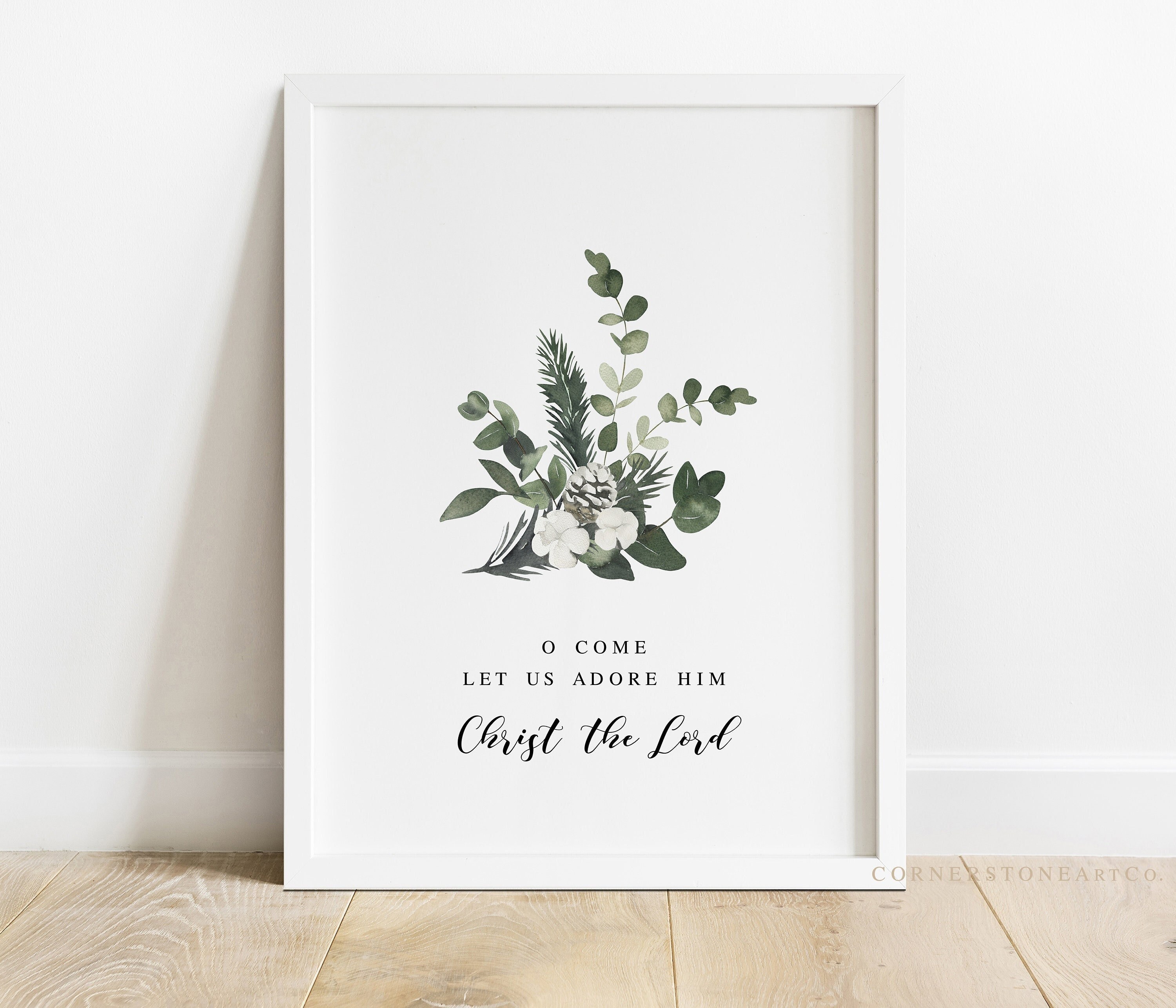 O Come Let Us Adore Him / Christmas Wall Art Printable / | Etsy