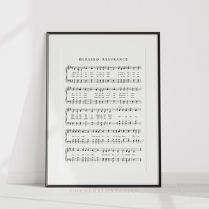 Blessed Assurance Hymn Print / Hymn Sheet Music / Hymn Wall Art / Hymn ...