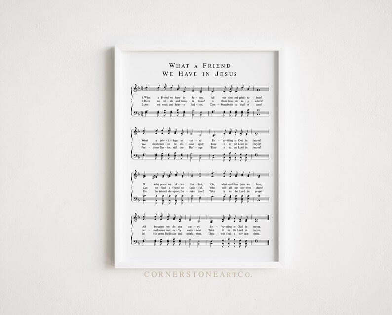 What a Friend We Have in Jesus Hymn Print / Hymn Wall Art / - Etsy UK