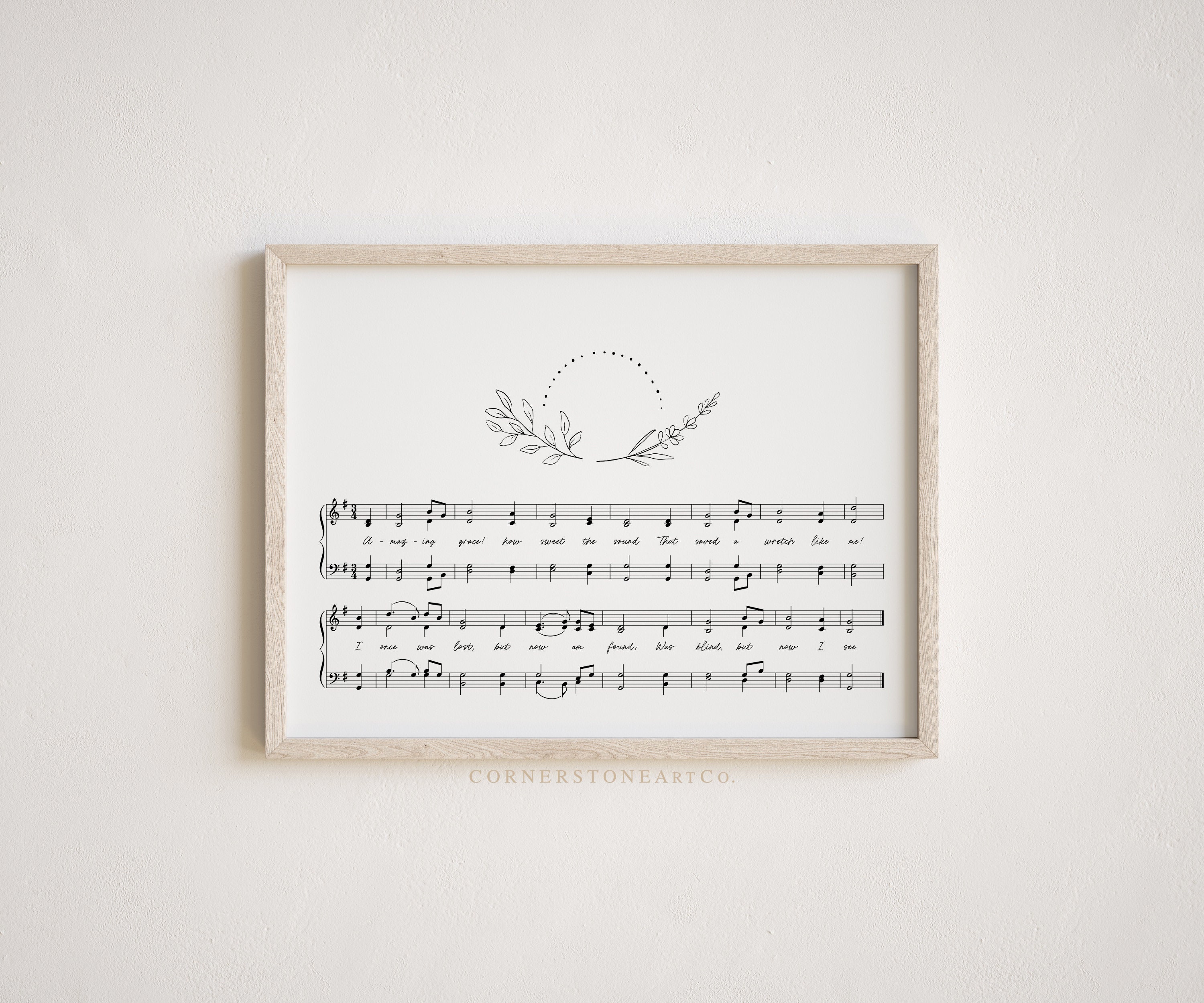 Amazing Grace / Modern Hymn Art / Hymn Wall Art / Hymn Print / | Etsy