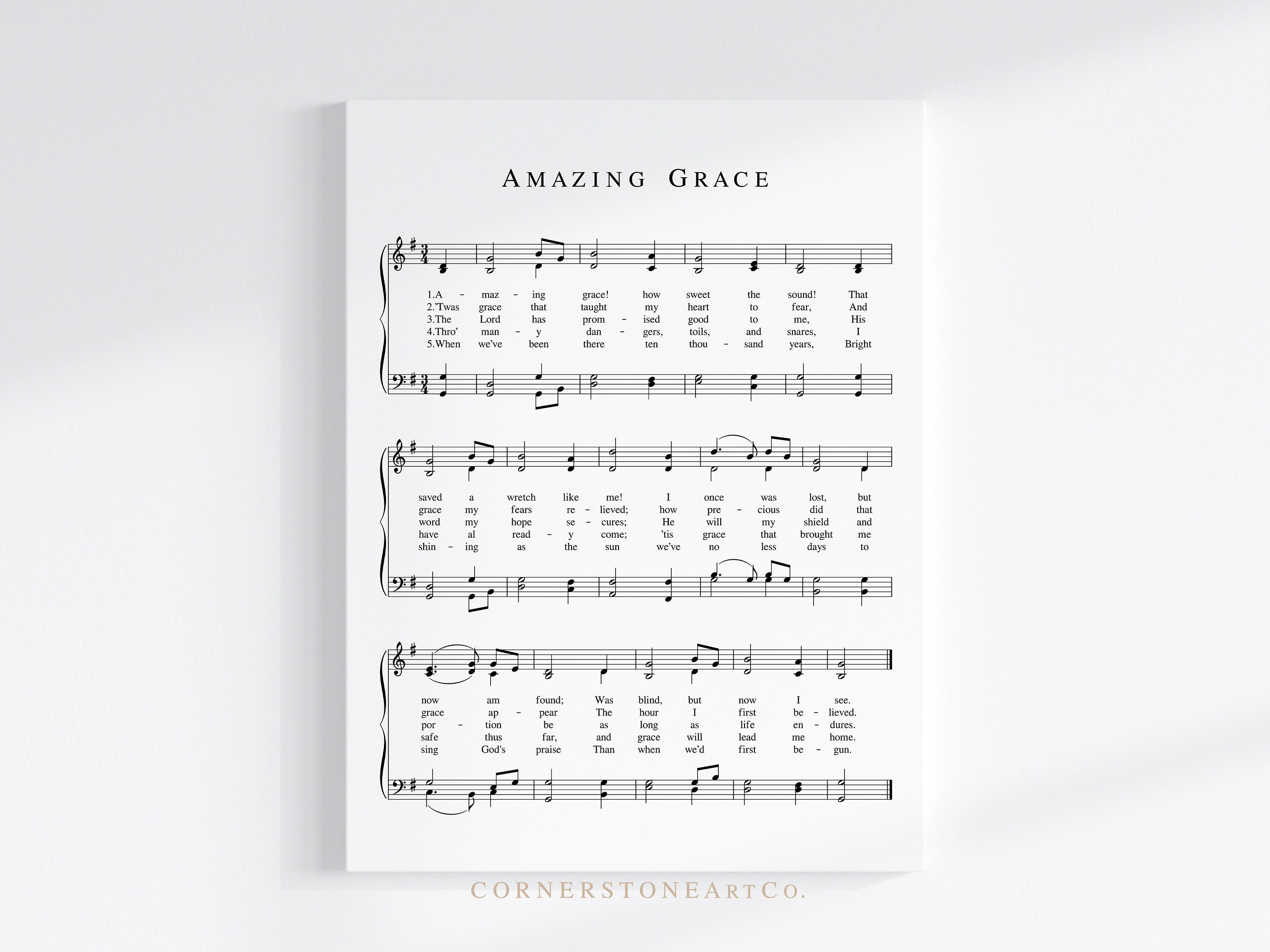 Amazing Grace / Hymn Print / Hymn Wall Art / Hymn Sheet Music / Hymn ...