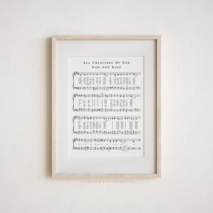 All Creatures of Our God and King / Hymn Print / Hymn Wall Art / Hymn ...