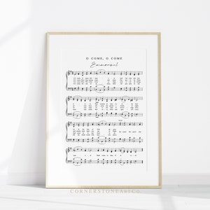 O Come O Come Emmanuel / Christmas Hymn Print / Hymn Wall Art - Etsy