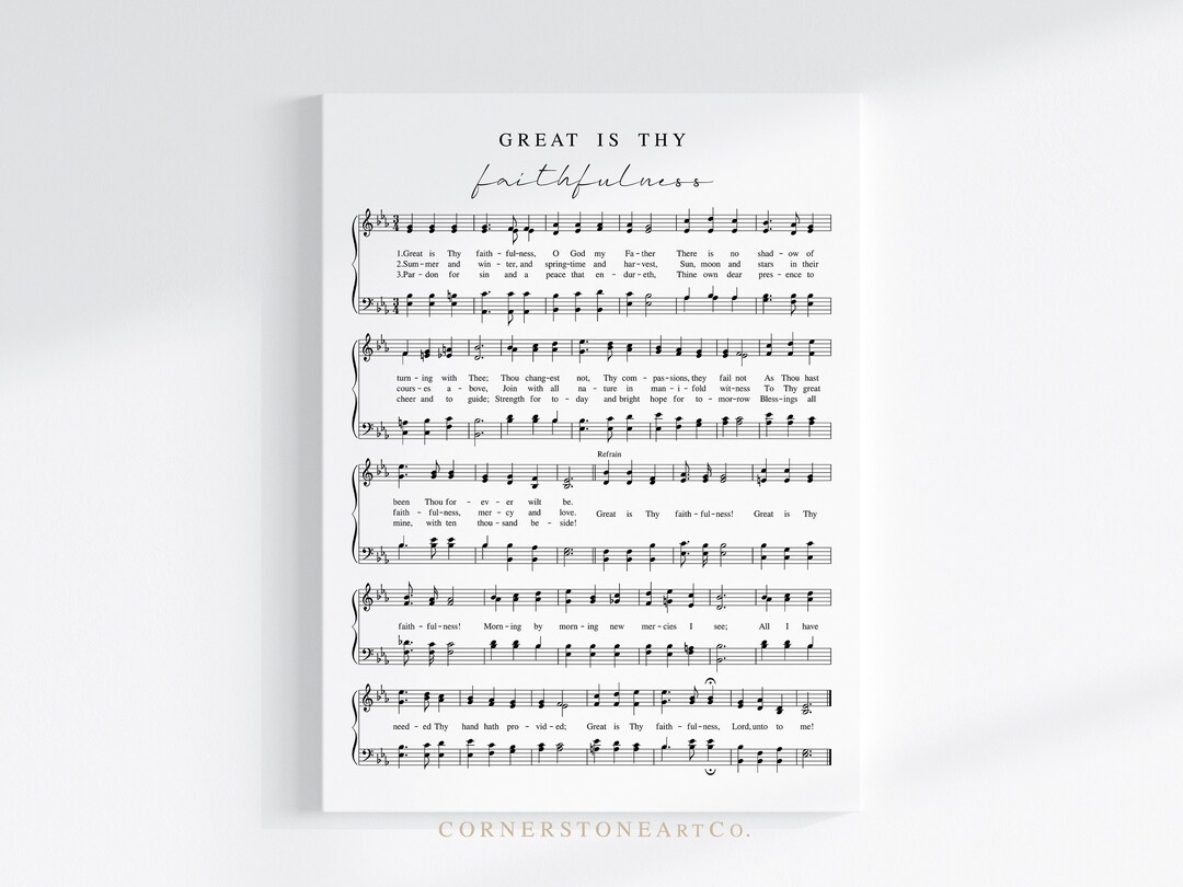 Great is Thy Faithfulness Hymn / Hymn Print / Hymn Wall Art / - Etsy