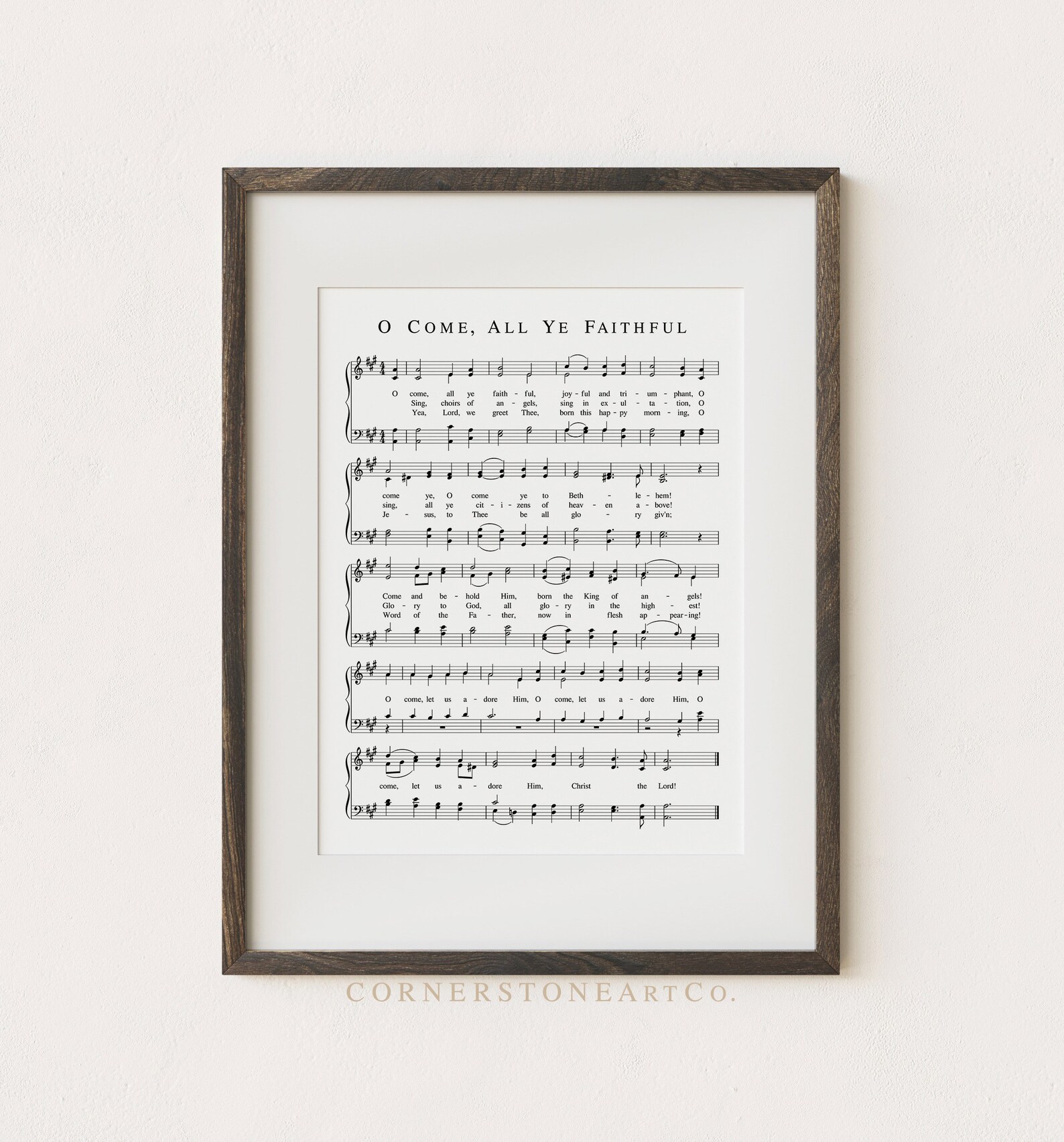 O Come All Ye Faithful / Hymn Print / Hymn Wall Art / - Etsy