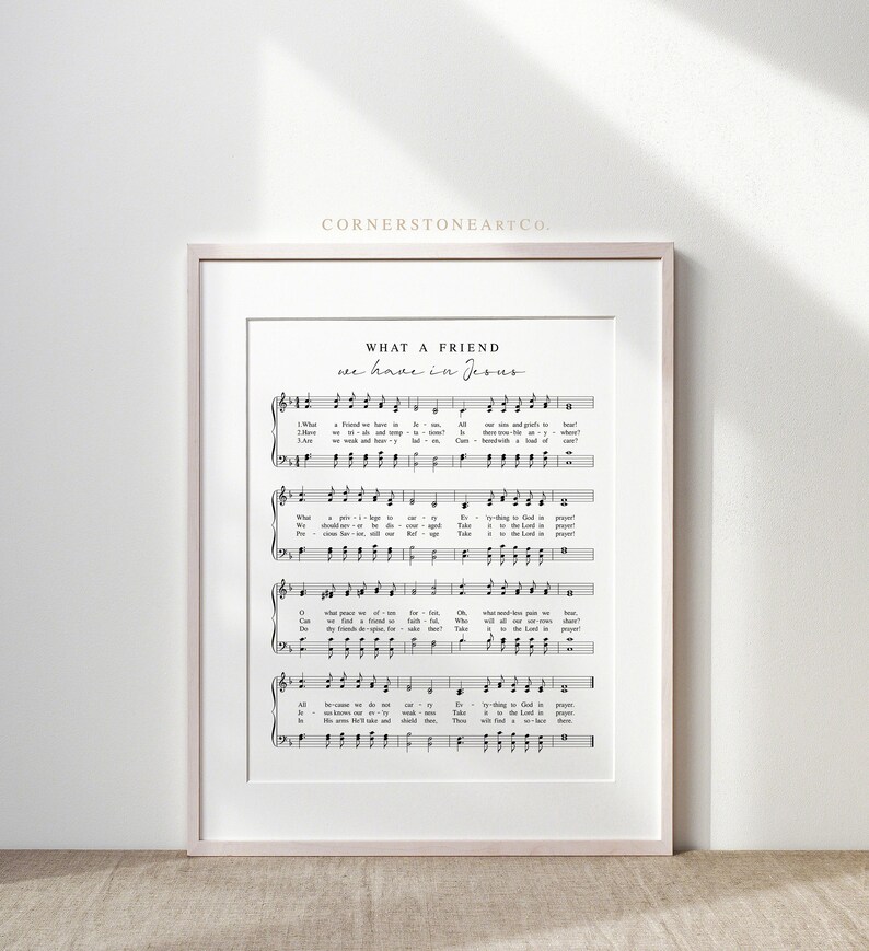 What a Friend We Have in Jesus Hymn Print / Hymn Wall Art / - Etsy