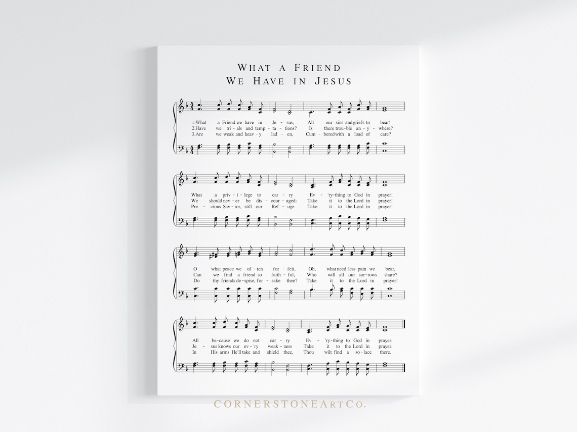 What a Friend We Have in Jesus Hymn Print / Hymn Wall Art / - Etsy UK