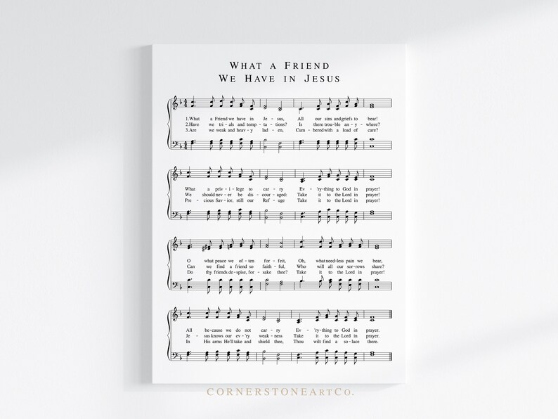 What a Friend We Have in Jesus Hymn Print / Hymn Wall Art / - Etsy UK