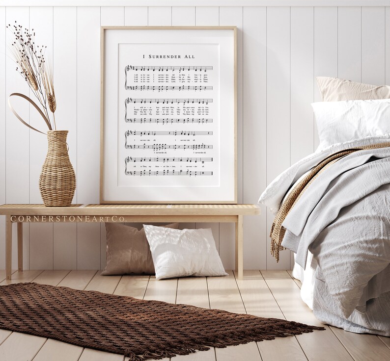 I Surrender All Hymn Print / Hymn Sheet Music / Hymn Prints / - Etsy