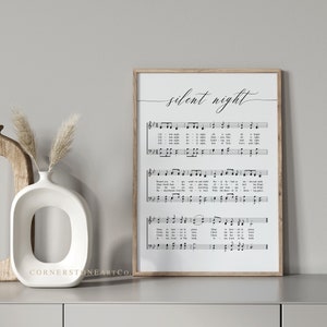 Silent Night, Holy Night / Christmas Hymn Print / Christmas Wall Art ...