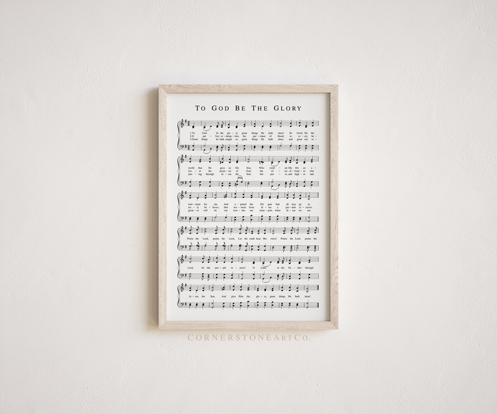 To God Be the Glory / Hymn Print / Hymn Wall Art / Hymn Sheet - Etsy
