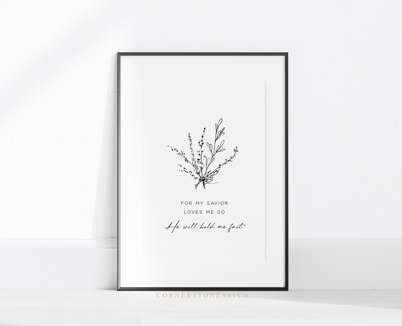 He Will Hold Me Fast / Christian Wall Art / Hymn Lyric / | Etsy