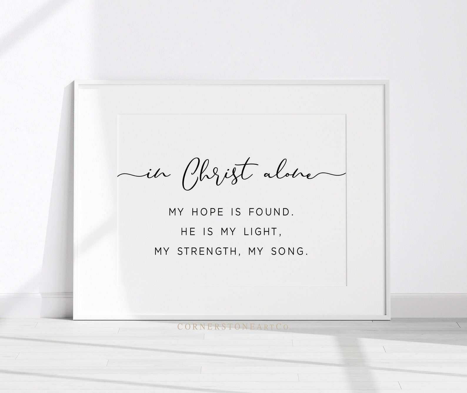 In Christ Alone Wall Art Christian Wall Art Hymn Lyric Art | Etsy
