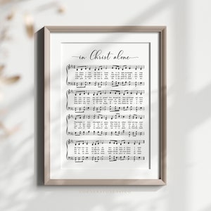 In Christ Alone / Hymn Prints / Hymn Wall Art / Hymn Decor / Christian ...