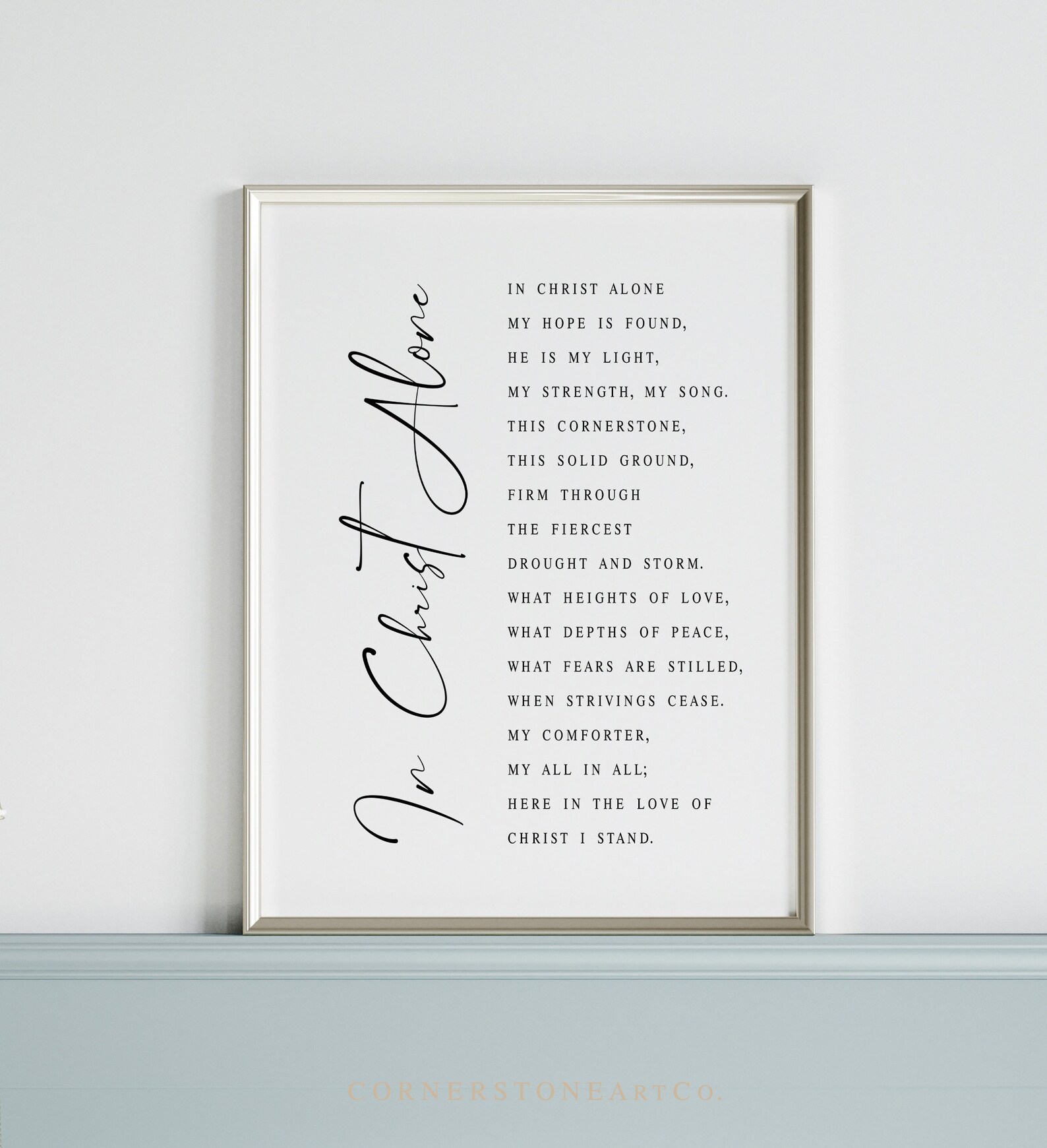 In Christ Alone / Hymn Lyric Wall Art / Scripture Art Print / - Etsy