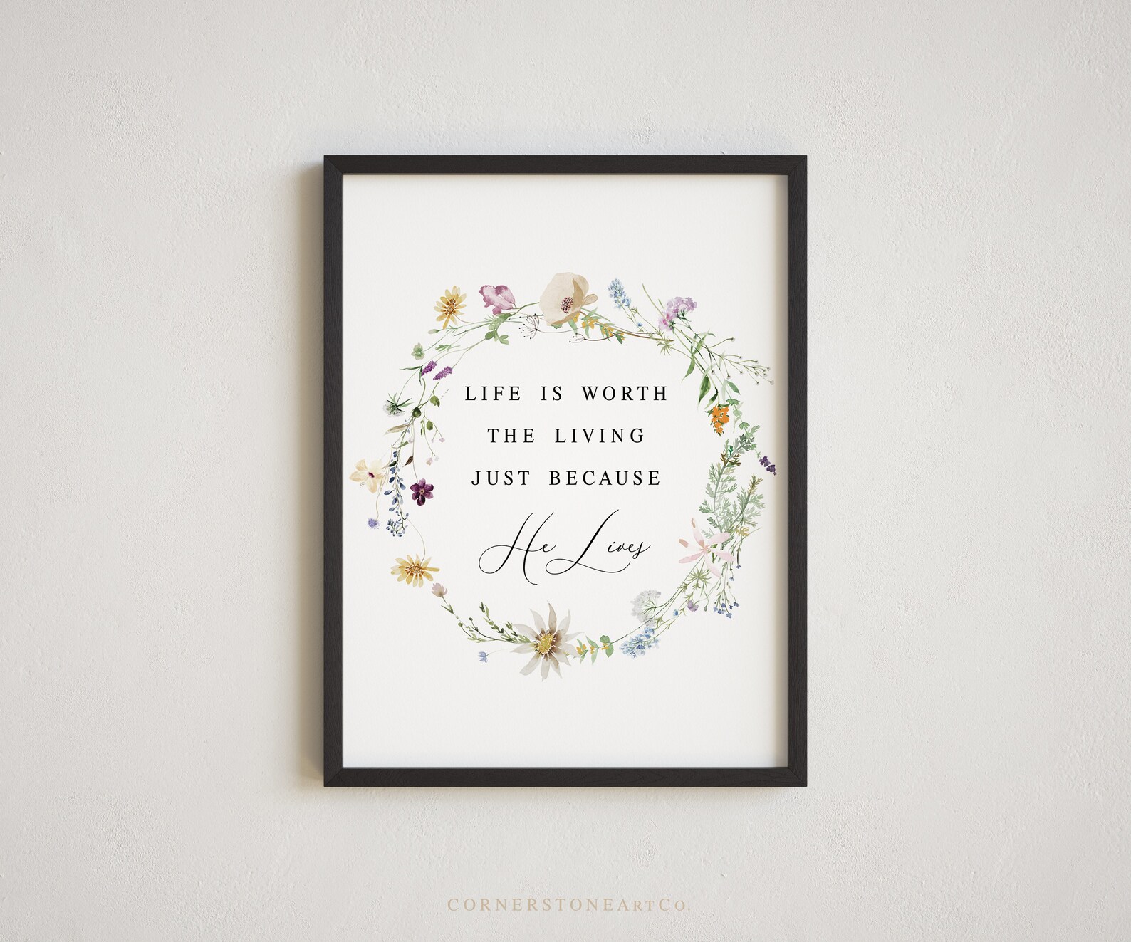 Because He Lives Christian Wall Art Easter Print Easter Wall - Etsy