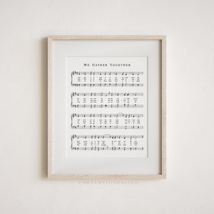 We Gather Together / Hymn Print / Hymn Wall Art / Thanksgiving Hymn ...