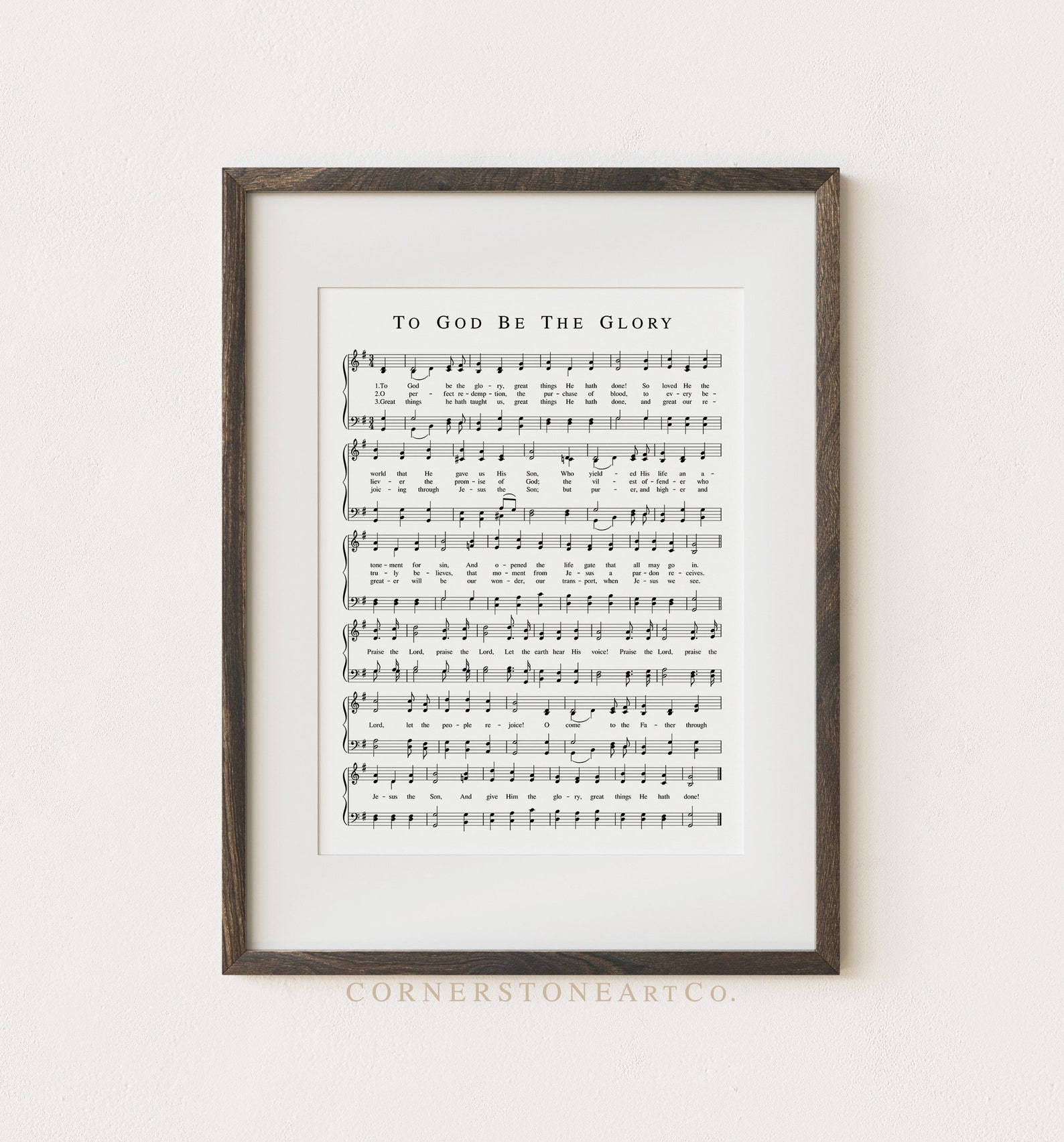 To God Be the Glory / Hymn Print / Hymn Wall Art / Hymn Sheet - Etsy