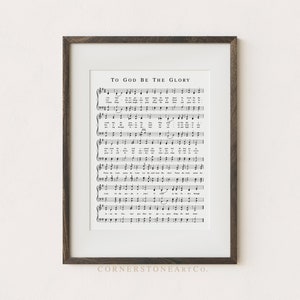 To God Be the Glory / Hymn Print / Hymn Wall Art / Hymn Sheet Music ...