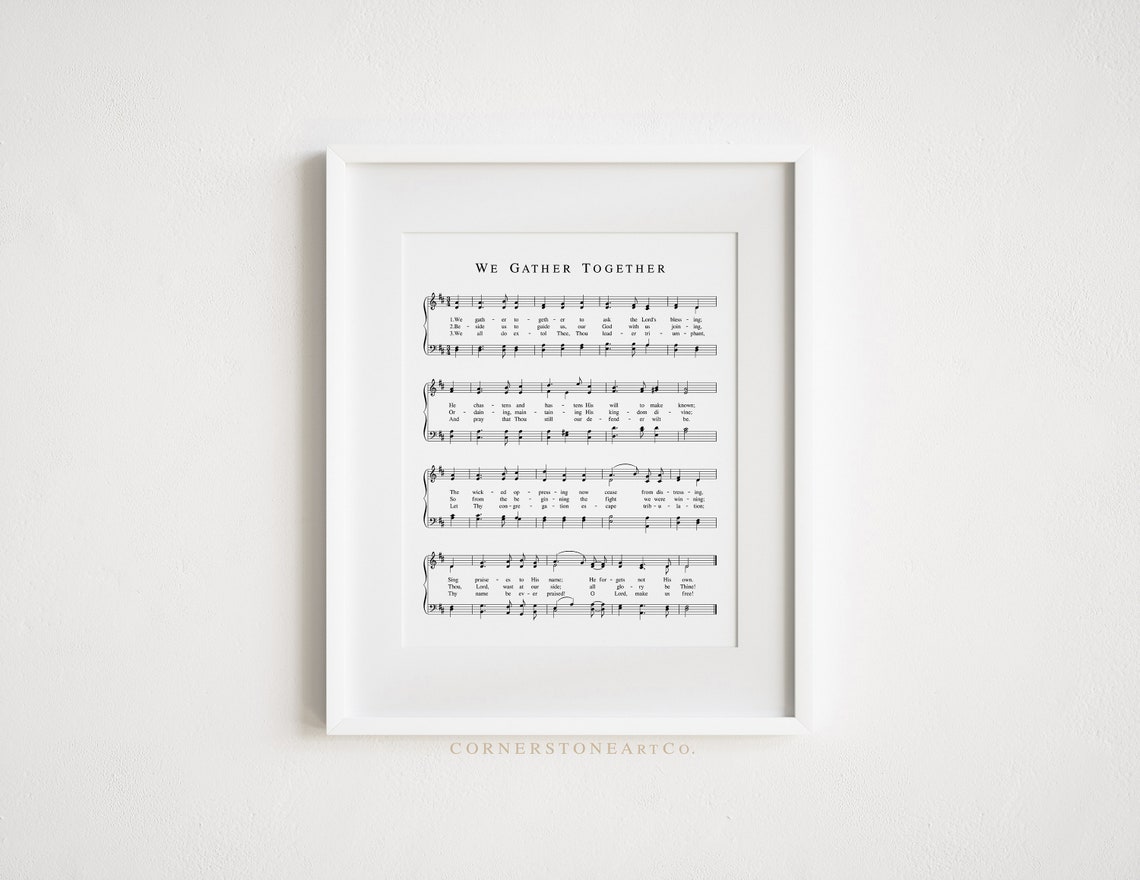 We Gather Together / Hymn Print / Hymn Wall Art / Thanksgiving - Etsy