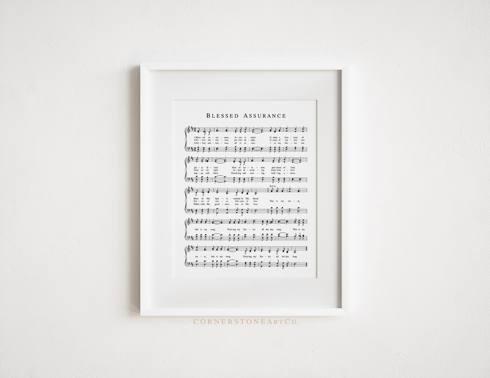 Blessed Assurance Hymn Print / Hymn Sheet Music / Hymn Wall - Etsy