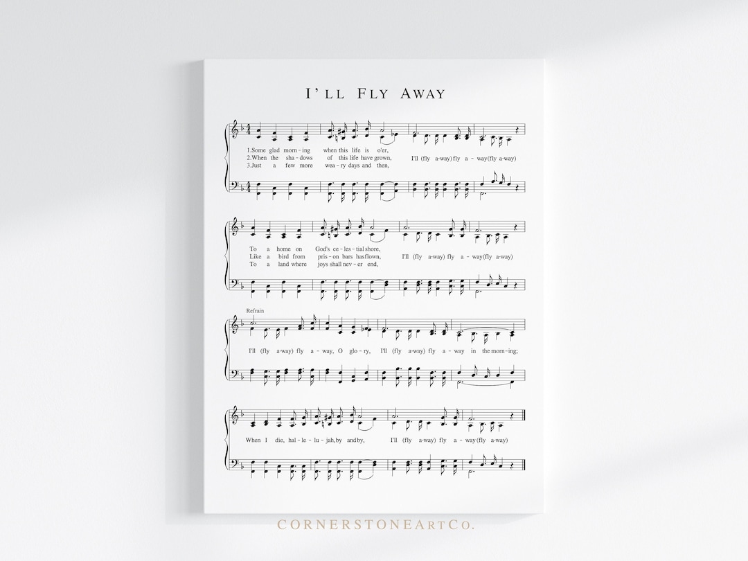 I'll Fly Away / Hymn Print / Hymn Wall Art / Hymn Sheet - Etsy UK