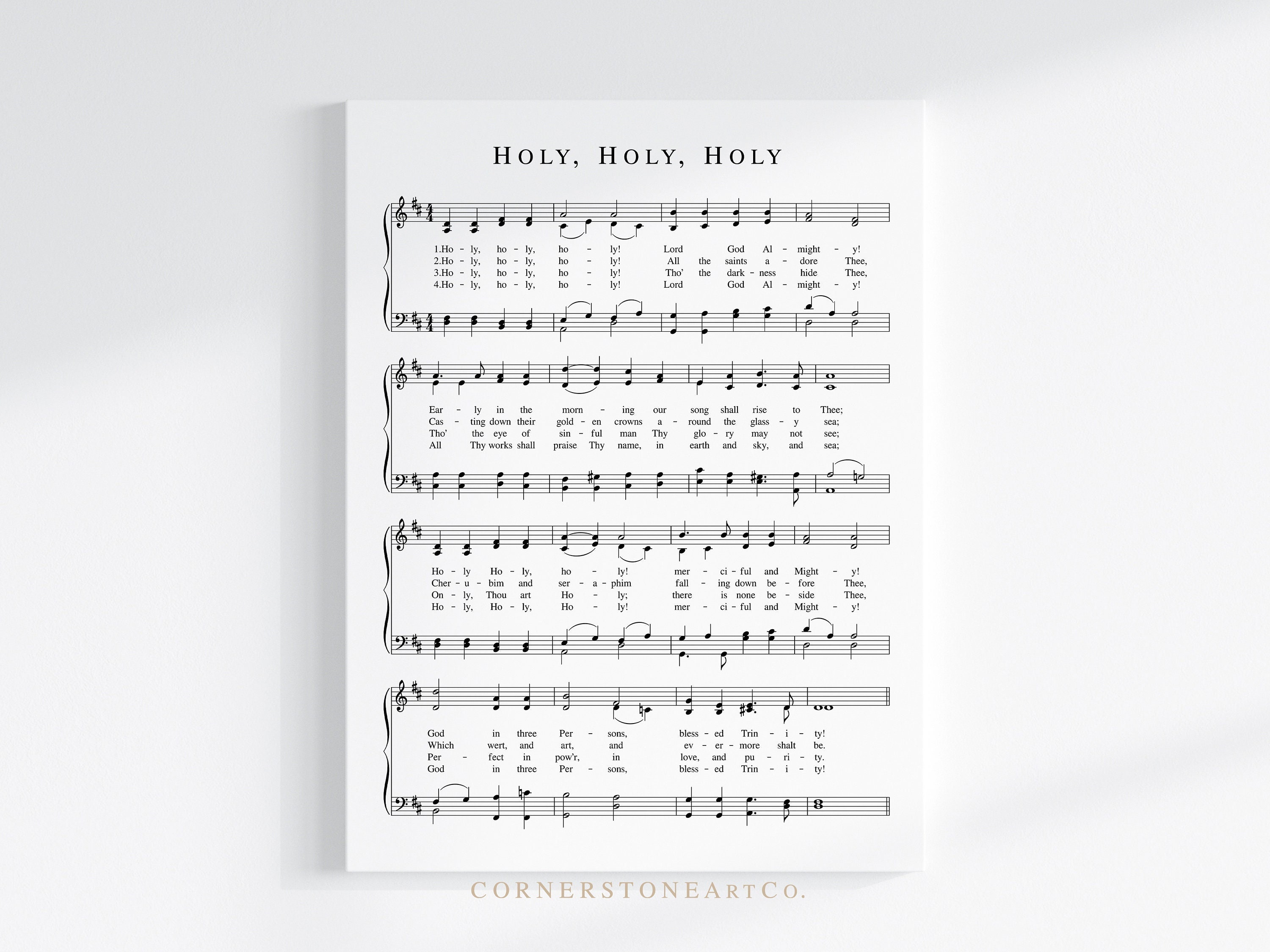 Holy Holy Holy Hymn Print / Hymn Wall Art / Hymn Sheet Music | Etsy