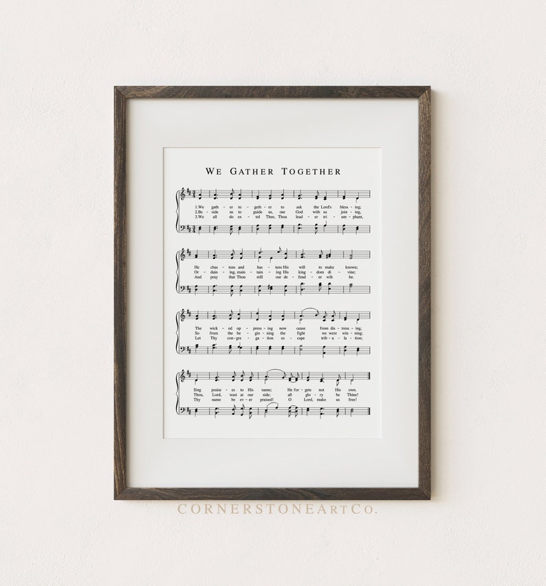 We Gather Together / Hymn Print / Hymn Wall Art / Thanksgiving - Etsy