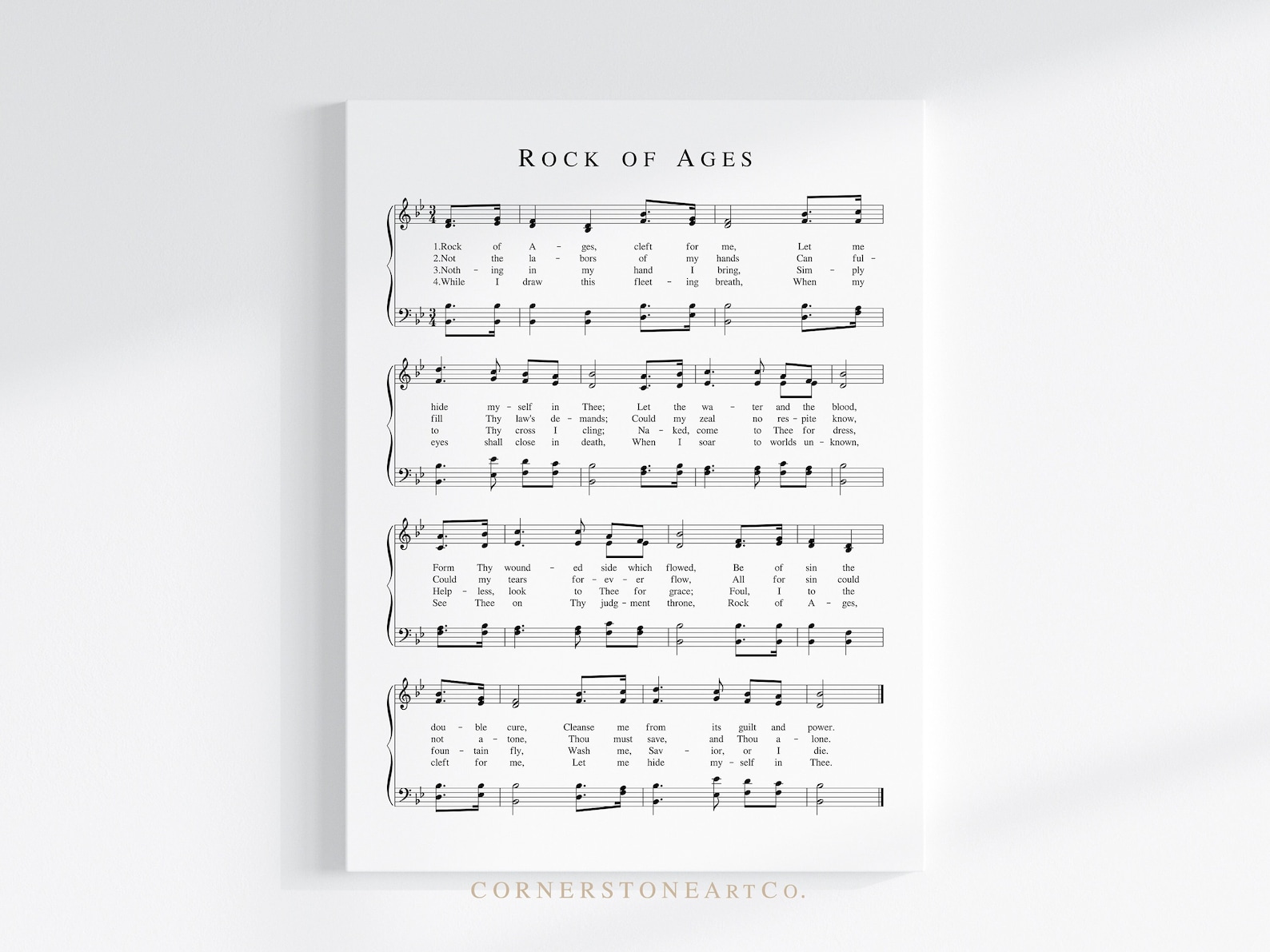 Rock of Ages Hymn Print / Hymn Wall Art / Hymn Sheet Music / Hymn Wall ...