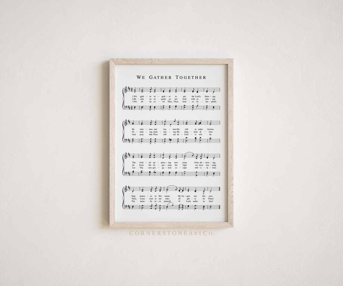 We Gather Together / Hymn Print / Hymn Wall Art / Thanksgiving - Etsy