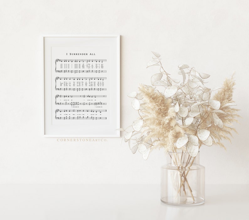 I Surrender All Hymn Print / Hymn Sheet Music / Hymn Prints / - Etsy