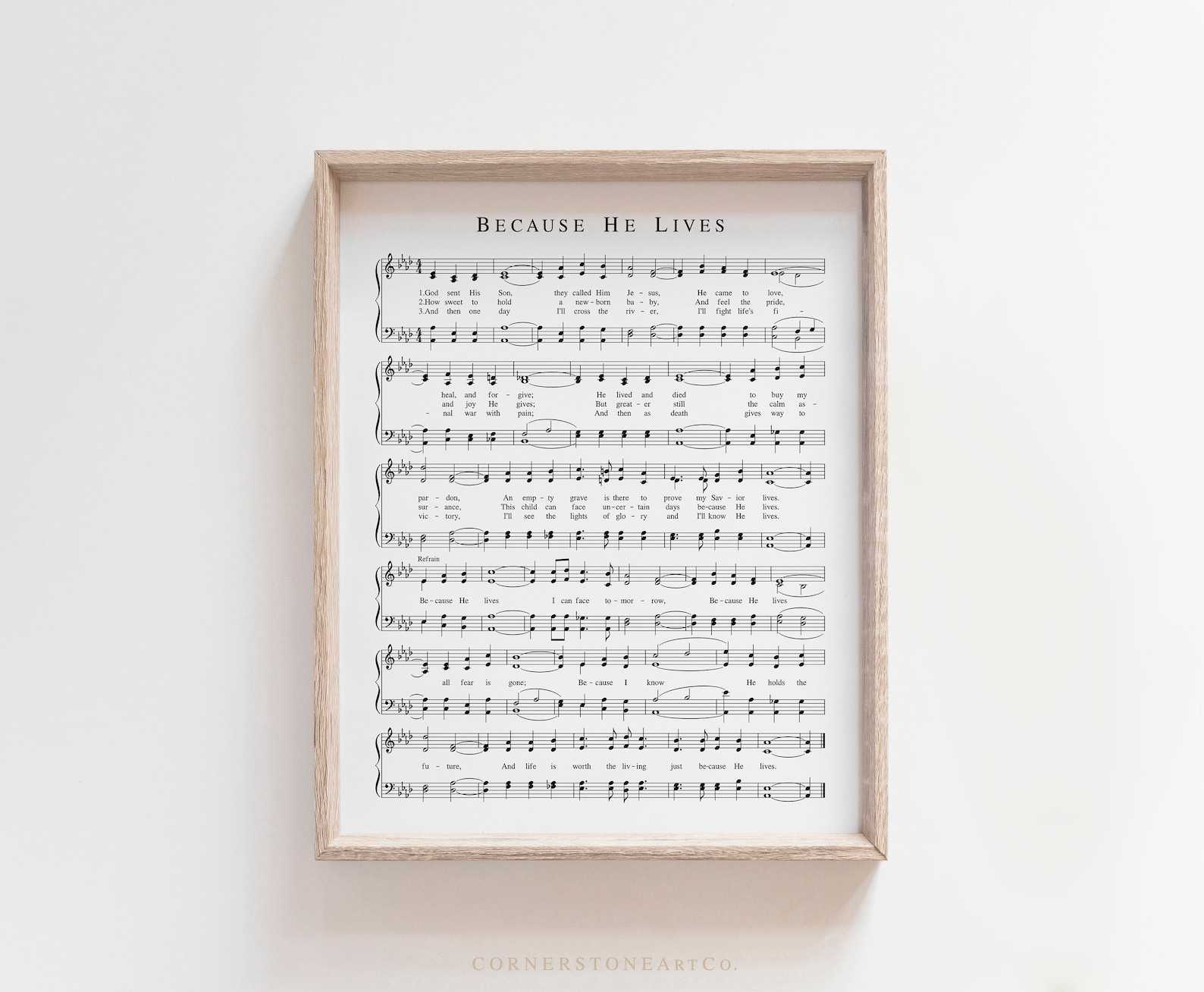 Because He Lives Hymn Print Hymn Wall Art Easter Hymn - Etsy