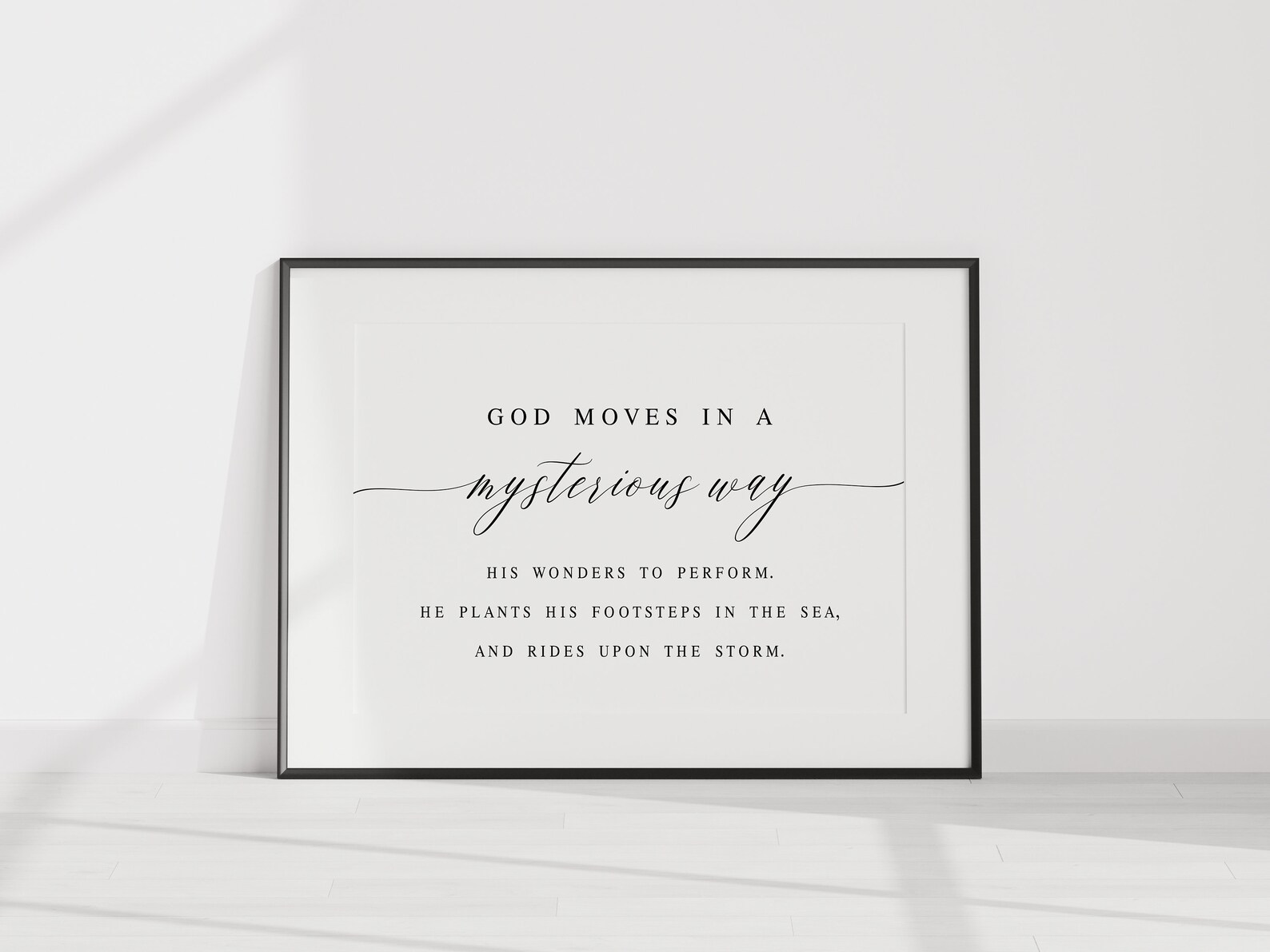 God Moves in a Mysterious Way Christian Wall Art Hymn Quote - Etsy