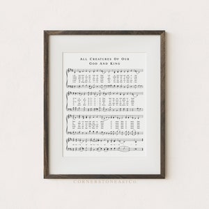 All Creatures of Our God and King / Hymn Print / Hymn Wall Art / Hymn ...