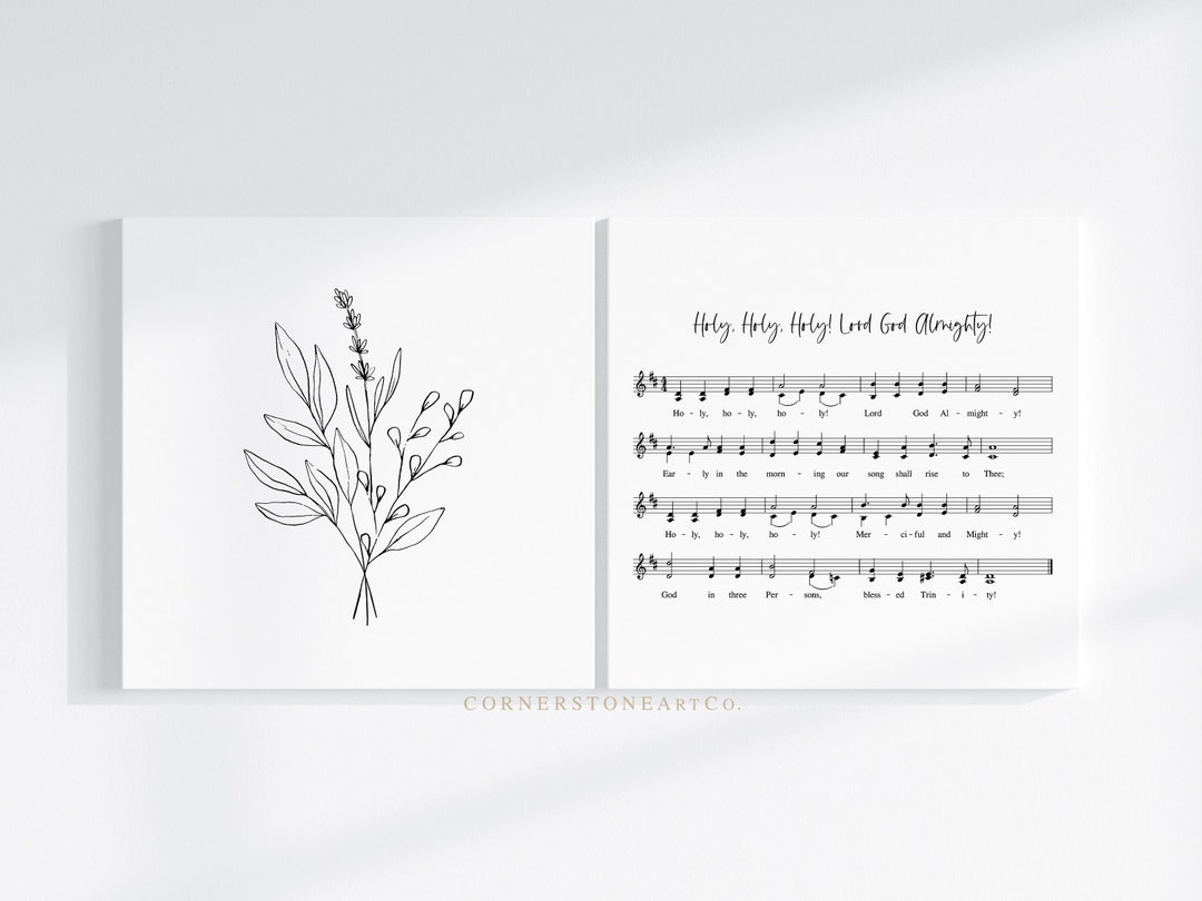 Holy,holy,holy! Lord God Almighty/ Modern Printable Hymn Art/ Biblical ...