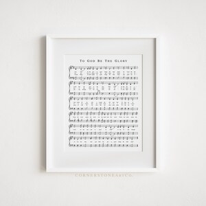 To God Be the Glory / Hymn Print / Hymn Wall Art / Hymn Sheet Music ...