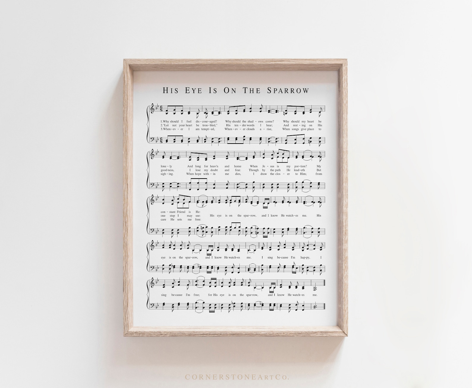 His Eye is on the Sparrow / Hymn Print / Hymn Wall Art / Hymn - Etsy